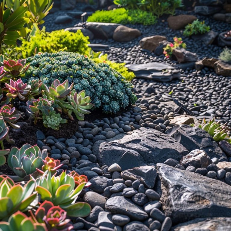 20 Black Rock Landscaping Ideas - Planted Shack