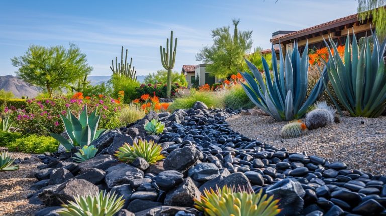 20 Black Rock Landscaping Ideas - Planted Shack